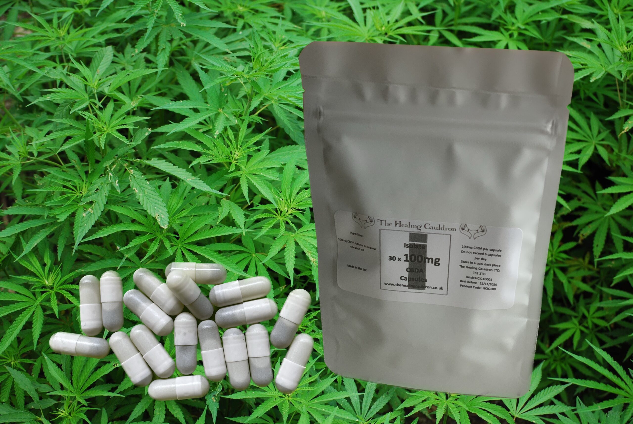 100mg CBDA Isolate Enteric Coated Capsules - The Healing Cauldron